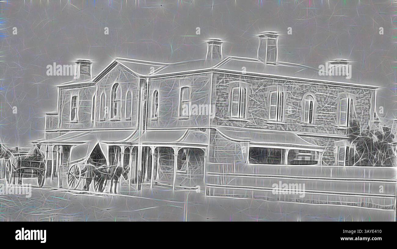 An old, stately building features a classic architectural design with ...