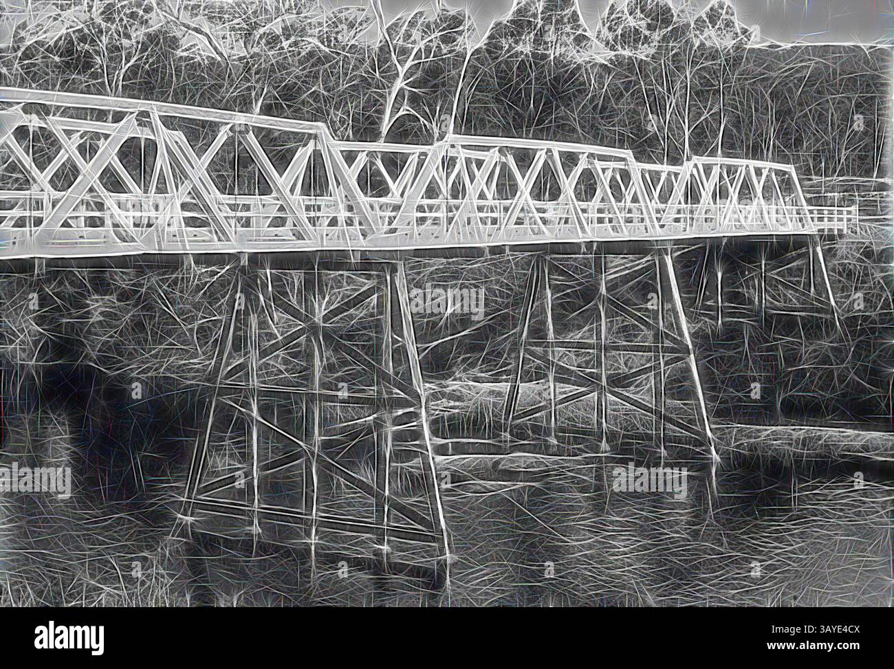 A sturdy bridge spans a calm body of water, supported by strong ...