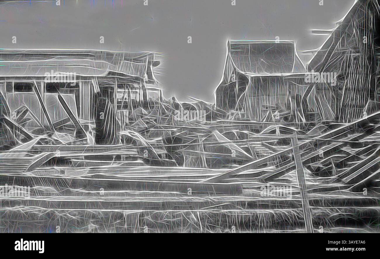 Remnants of collapsed structures surrounded hi-res stock photography ...