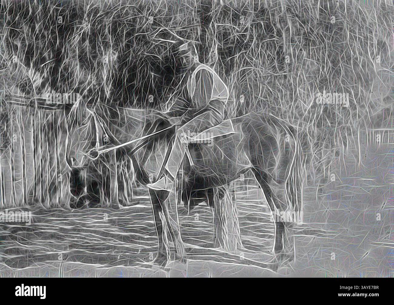 Mounted figure in historical attire holds hi-res stock photography and ...