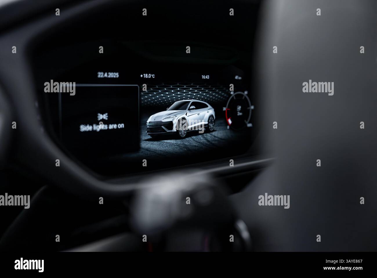 Close Up of Digital Dashboard Display in a Lamborghini Urus Stock Photo ...