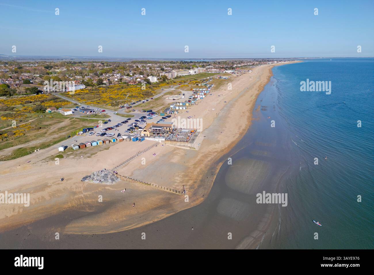 Aerial view of West Beach, Hayling Island, Hampshire, UK Stock Photo ...