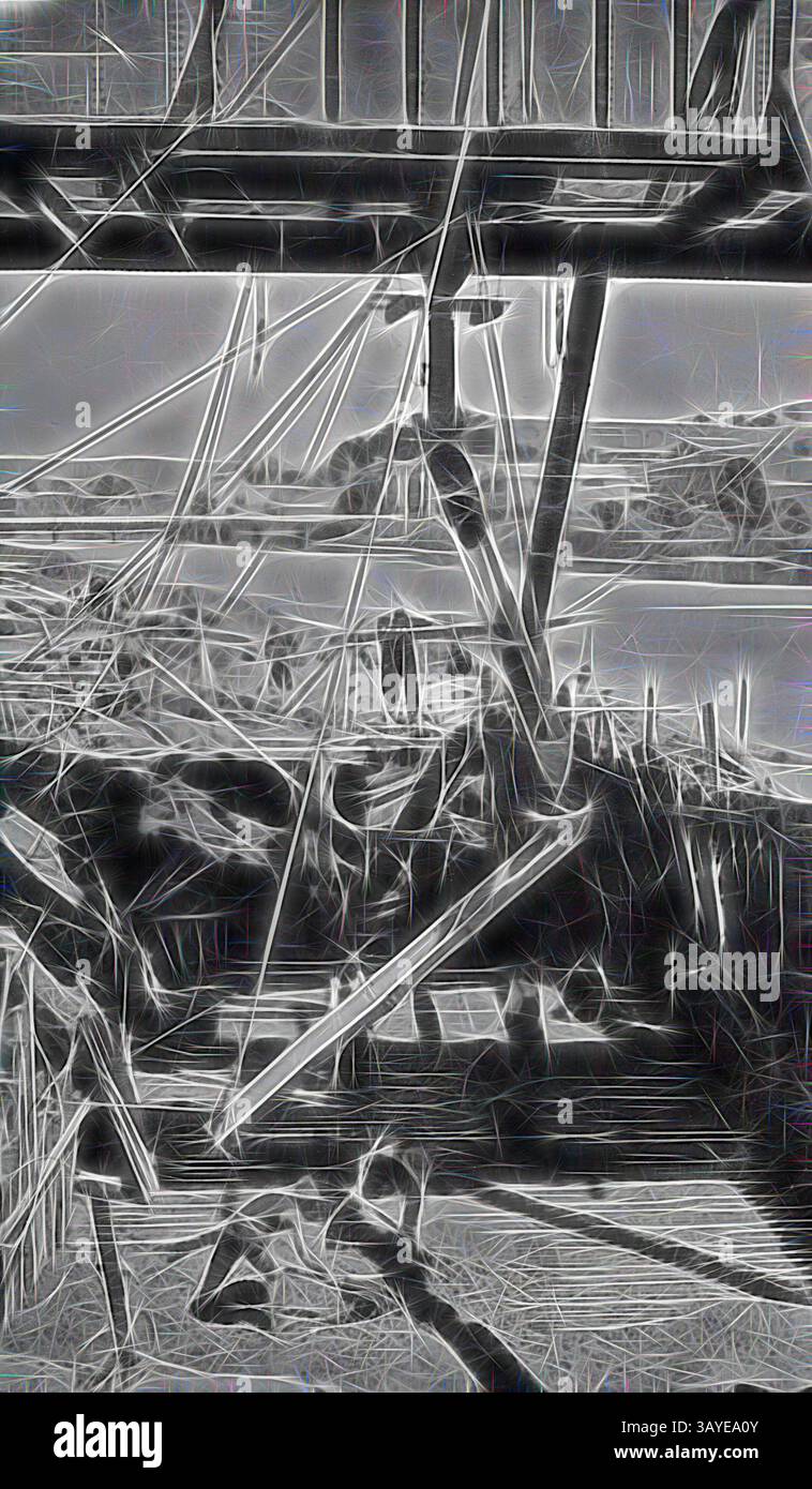Complex structure of interconnected beams hi-res stock photography and ...
