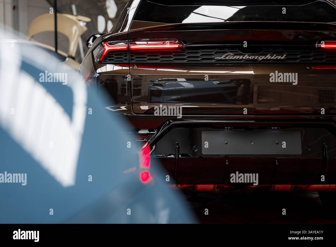 Rear View of Black Lamborghini Urus in Indoor Setting Stock Photo - Alamy