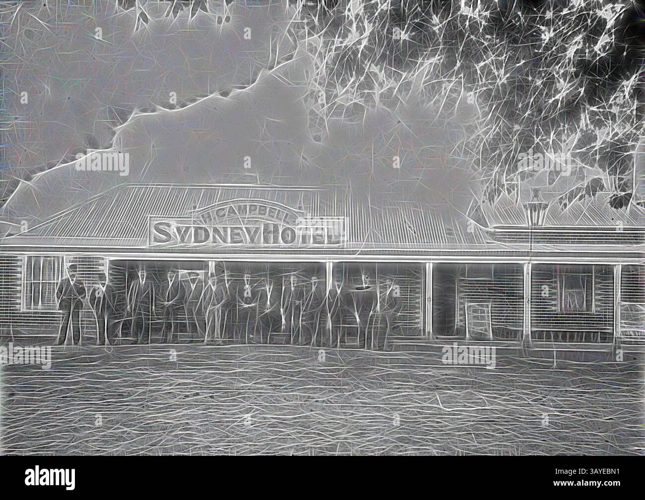 A historic hotel with a sign reading "Campbell Sydney Hotel," alongside ...