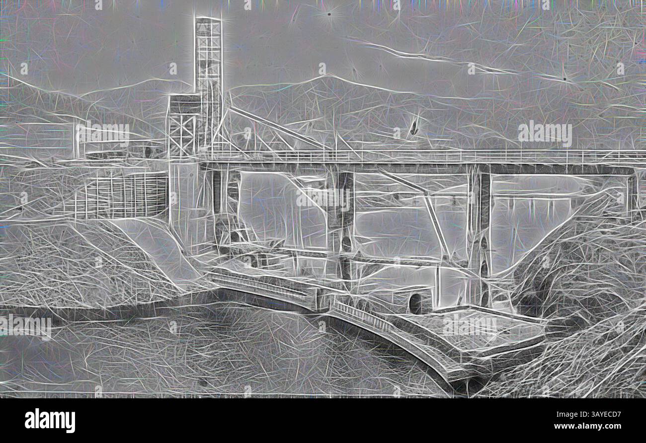 A striking view of a large dam structure spanning a river, surrounded ...