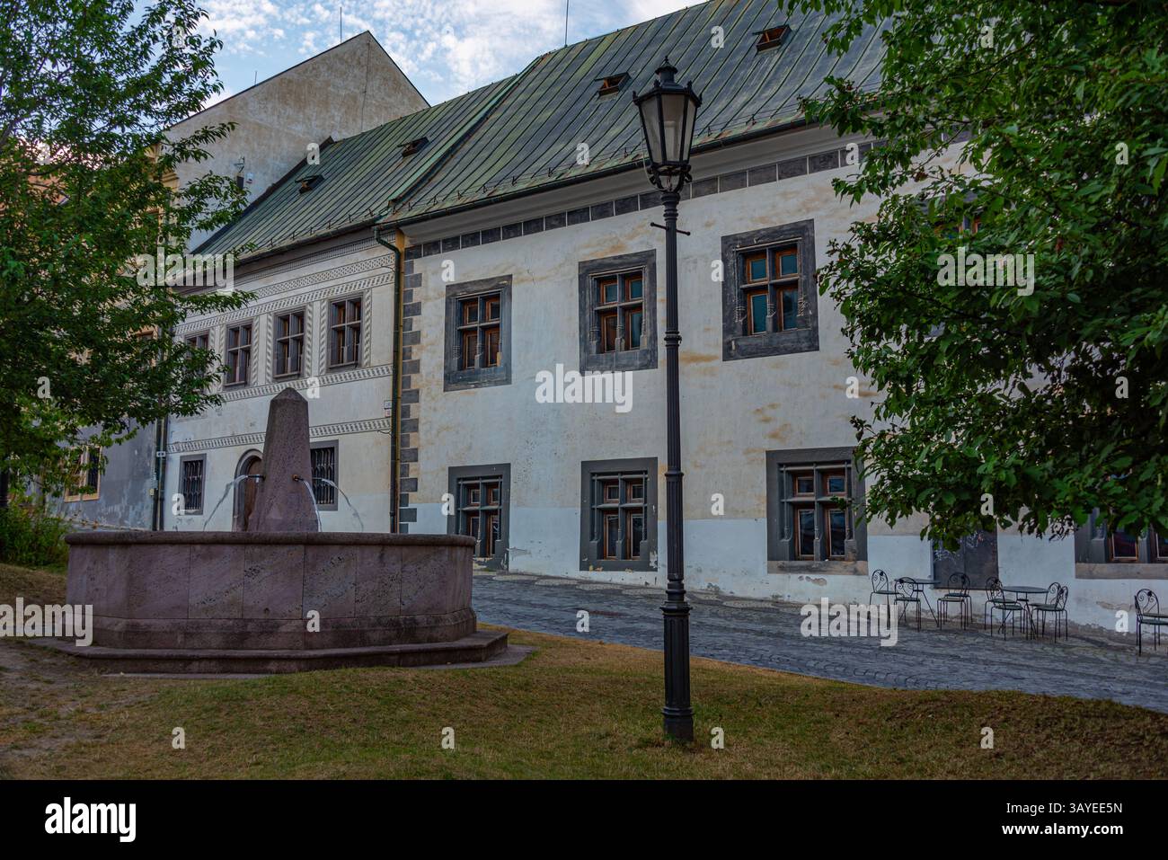 Fountain at the holy trinity square in Banska Stiavnica, Slovakia.IMAGE ...