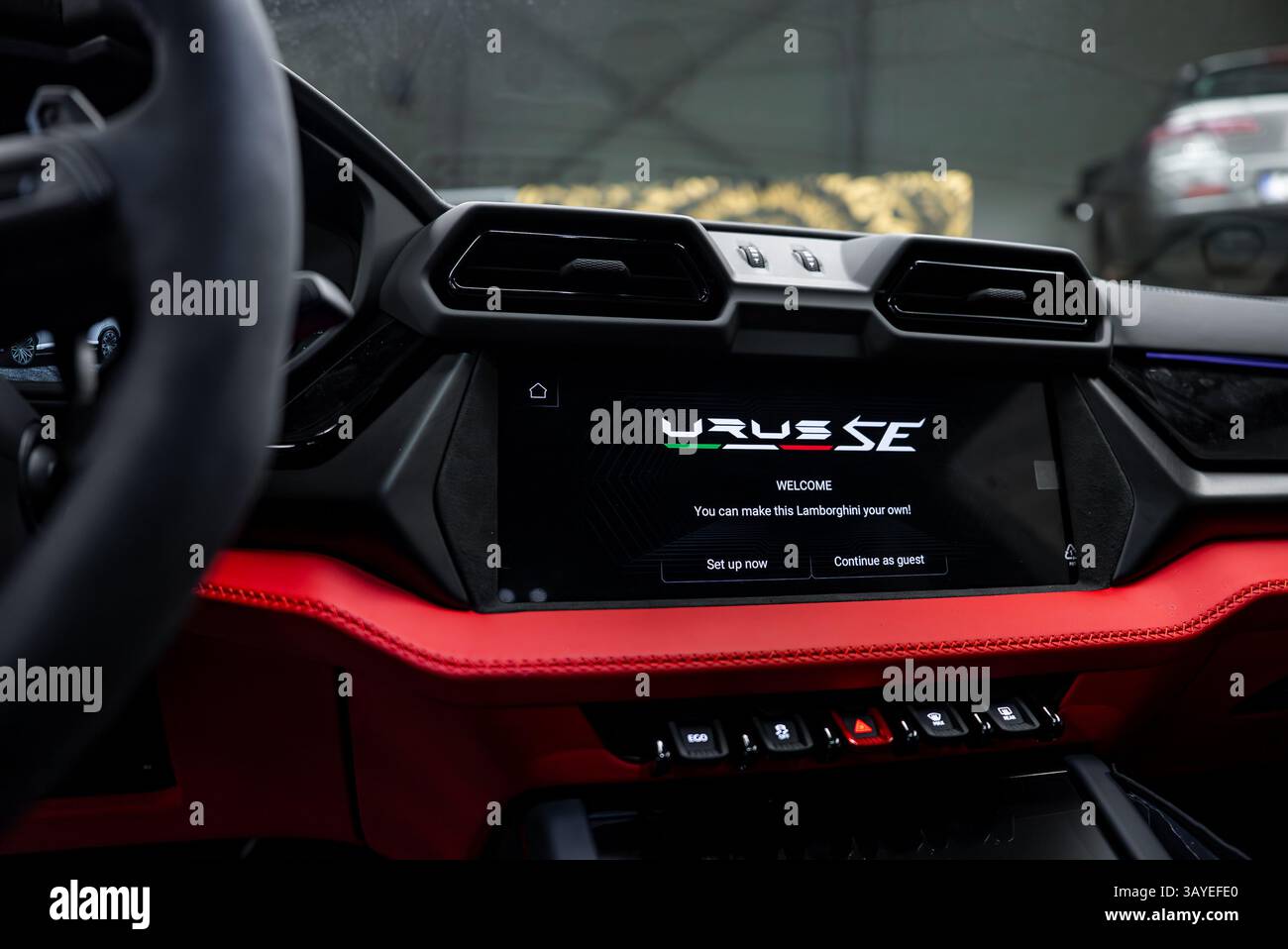 Interior Dashboard of Lamborghini Urus with Infotainment Screen Stock ...