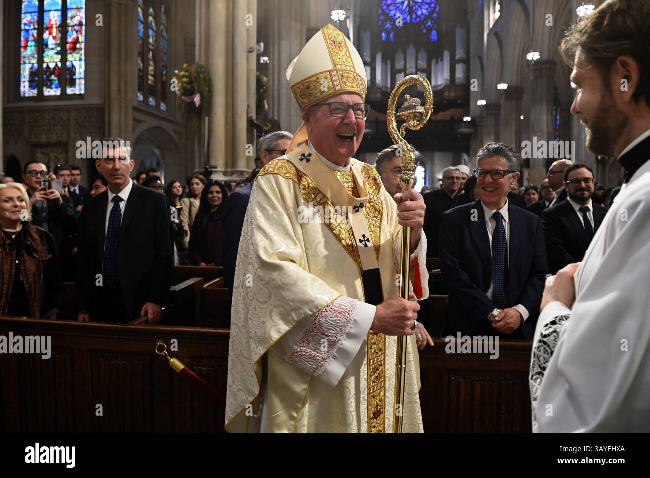 New York, New York, USA. 22nd Apr, 2025. Cardinal TIMOTHY DOLAN says a ...