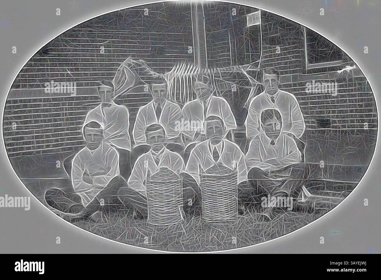 Group of individuals sits in two rows hi-res stock photography and ...