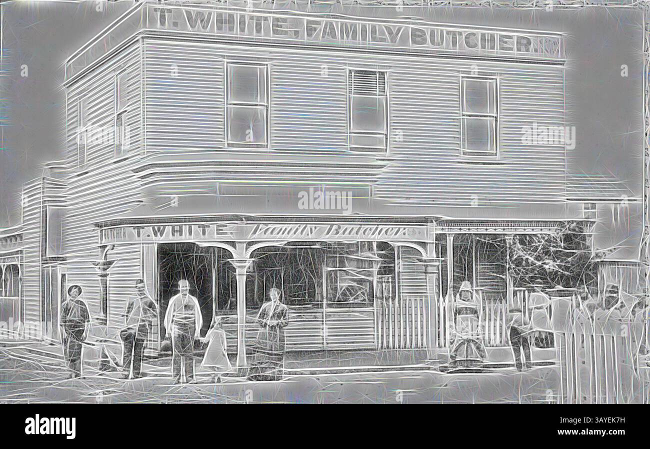 A vintage butcher shop features a welcoming facade with the sign "T ...