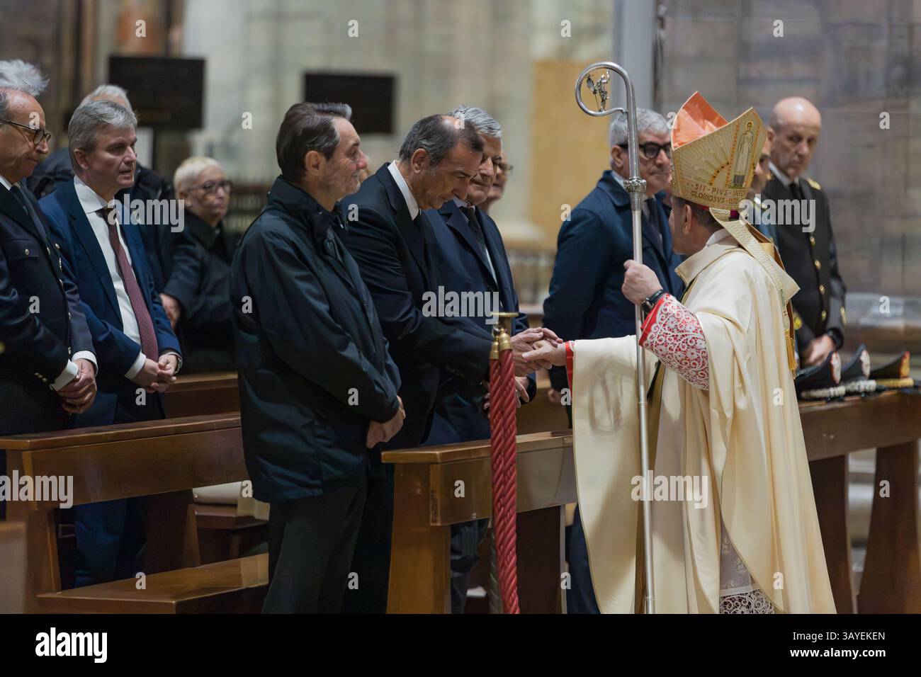 Milan, Italy. 22nd Apr, 2025. Giuseppe Sala and Archbishop of Milan ...