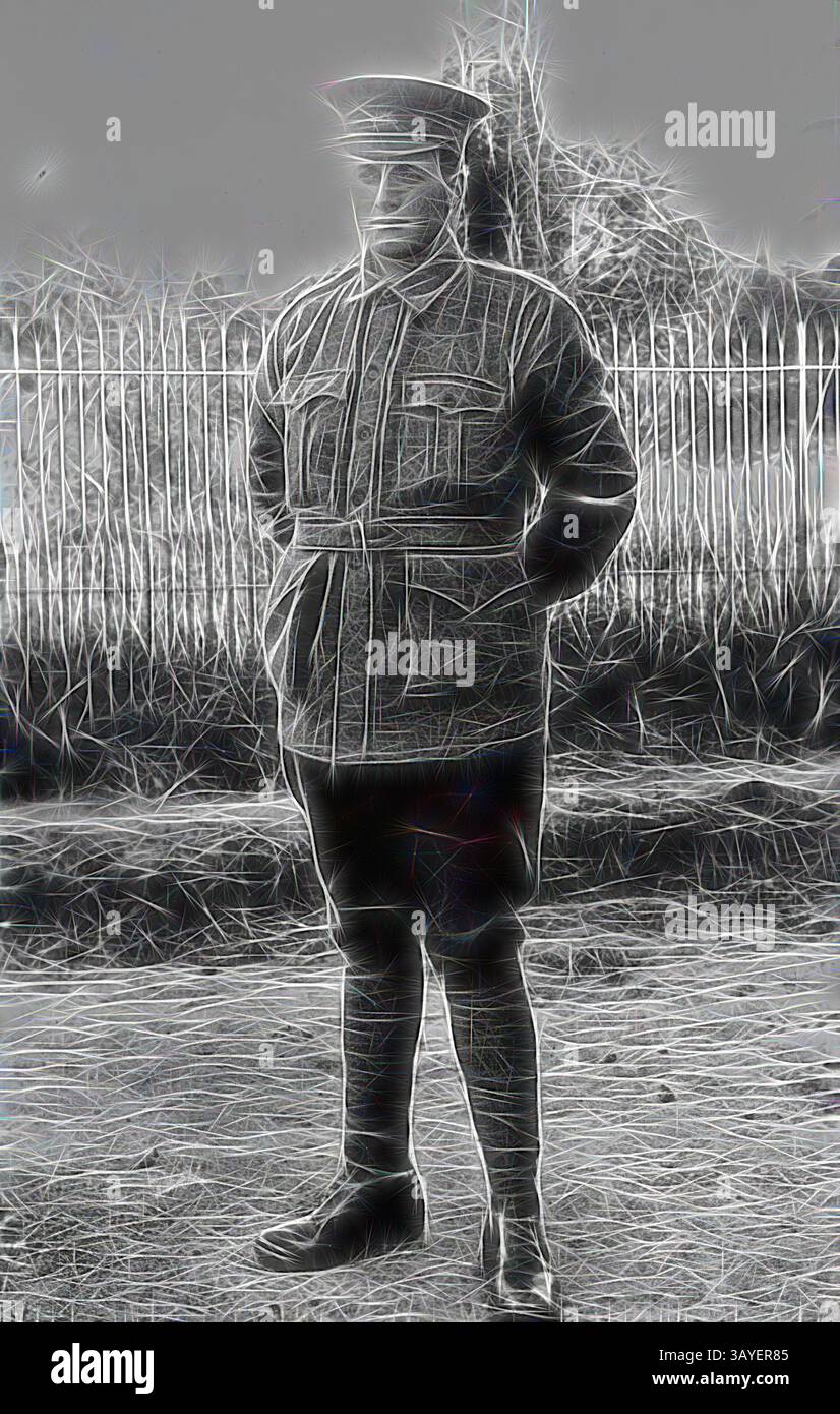 A soldier stands tall in a military uniform, exuding a sense of pride ...