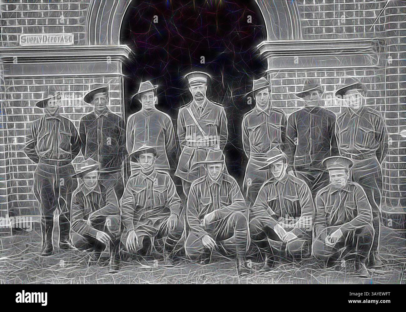 Group of soldiers poses in front hi-res stock photography and images ...