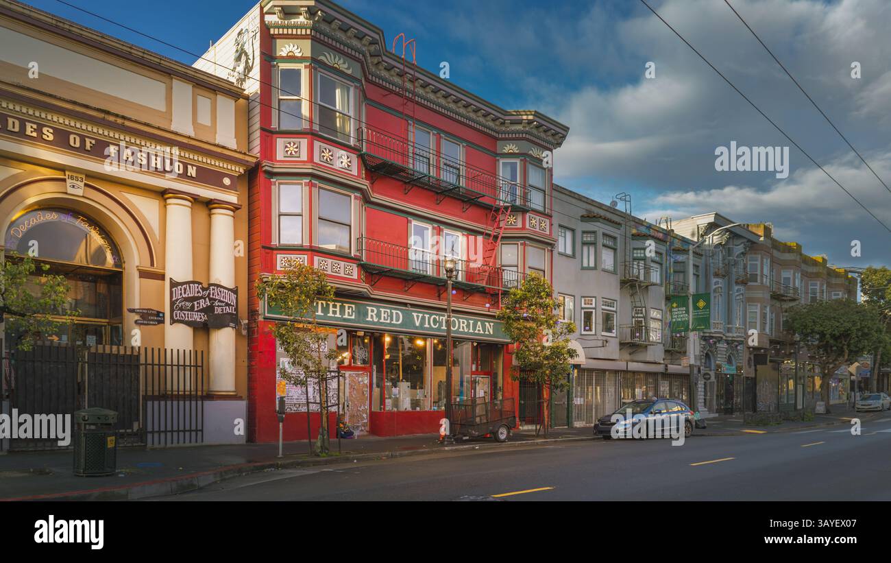Vibrant Haight Ashbury Neighborhood with Iconic Victorian Architecture ...