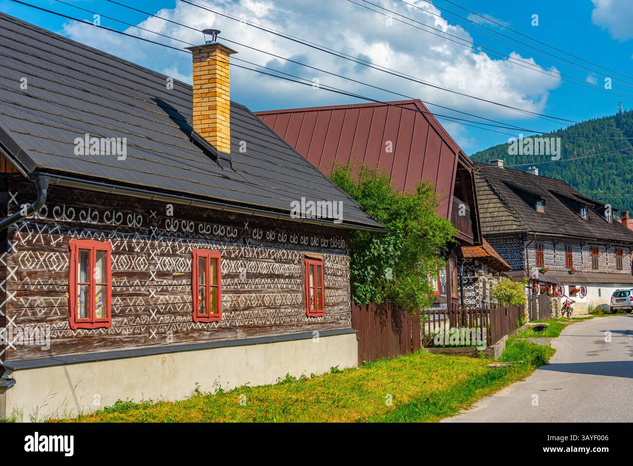 Typical folk architecture in Cicmany, Slovakia.IMAGE Stock Photo - Alamy