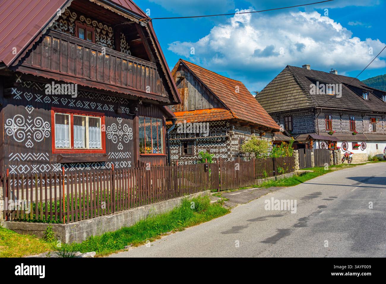 Typical folk architecture in Cicmany, Slovakia.IMAGE Stock Photo - Alamy