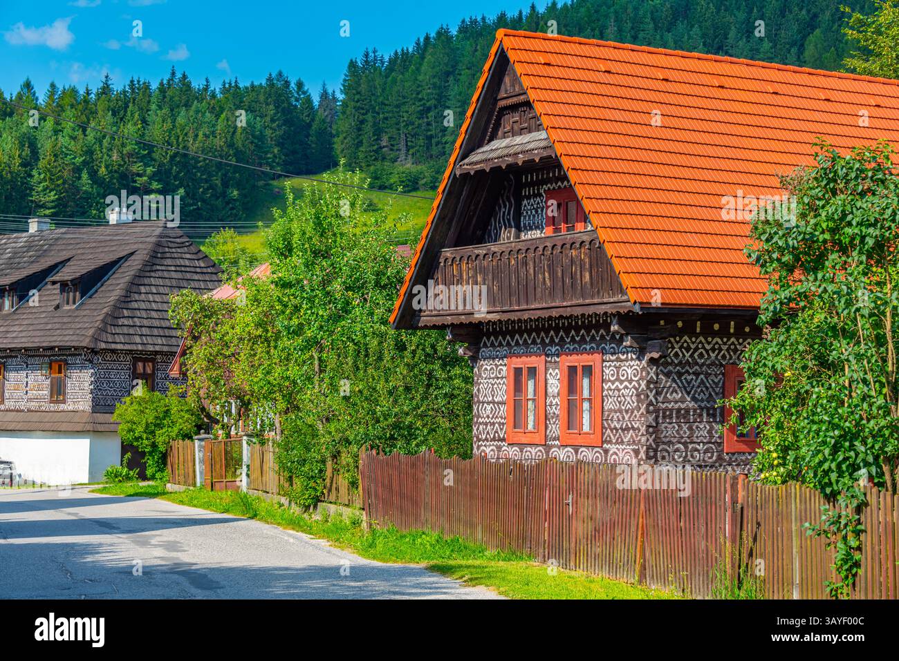Typical folk architecture in Cicmany, Slovakia.IMAGE Stock Photo - Alamy
