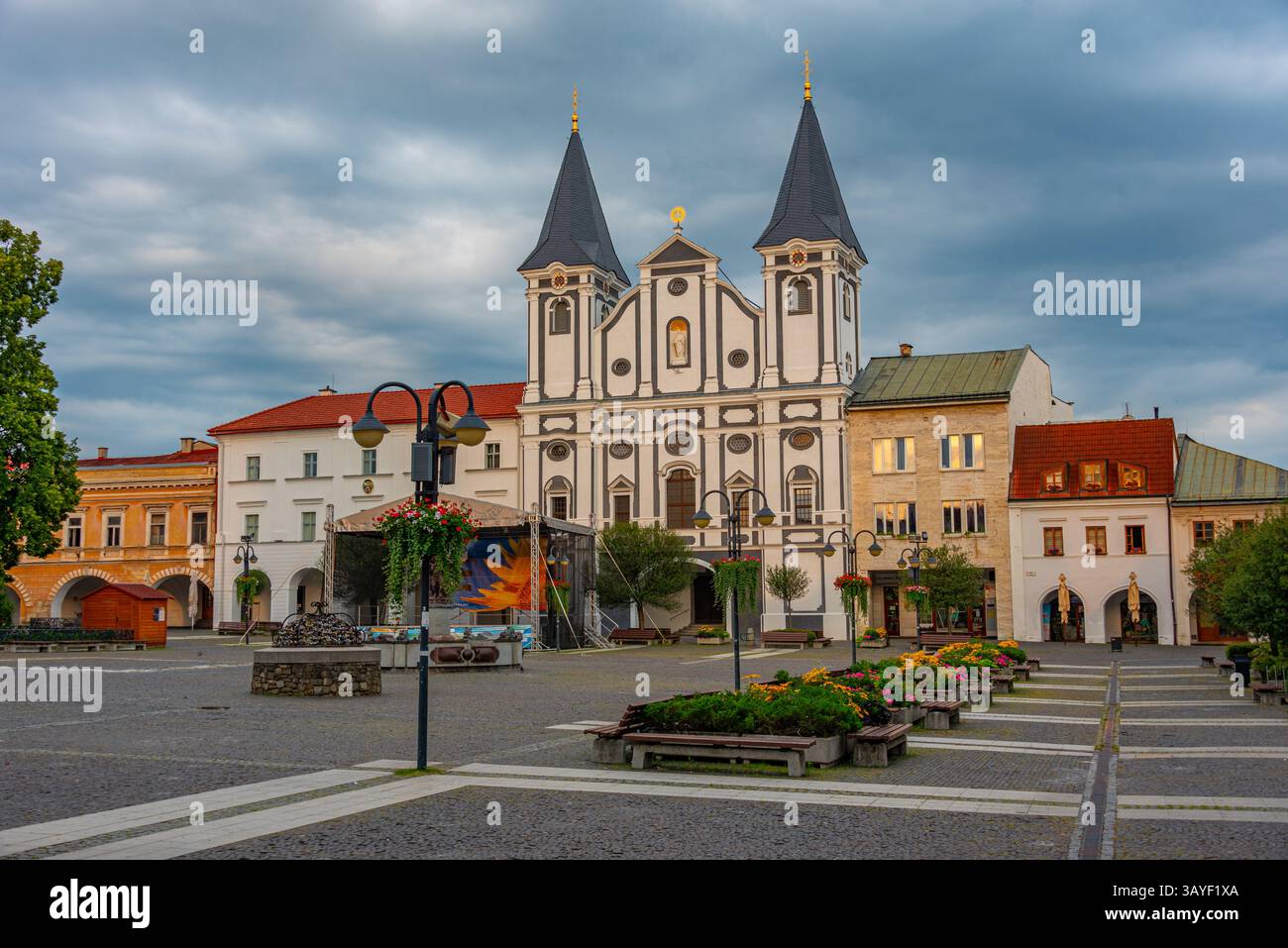 Sunrise view of Marianske namestie square in Zilina, Slovakia.IMAGE ...