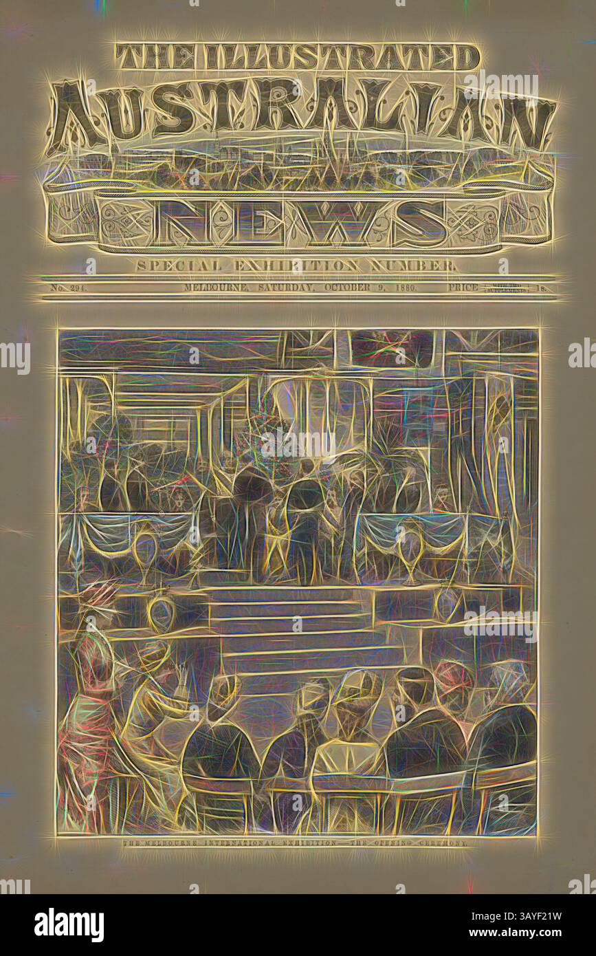 A stylized representation of a historical magazine cover featuring an ...
