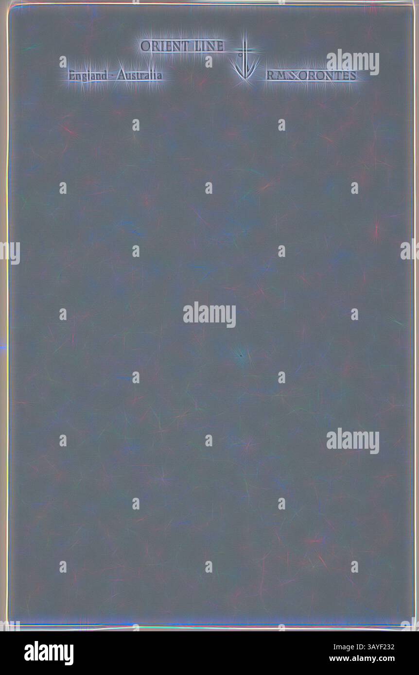 A lined document featuring the logo of the Orient Line, indicating a ...