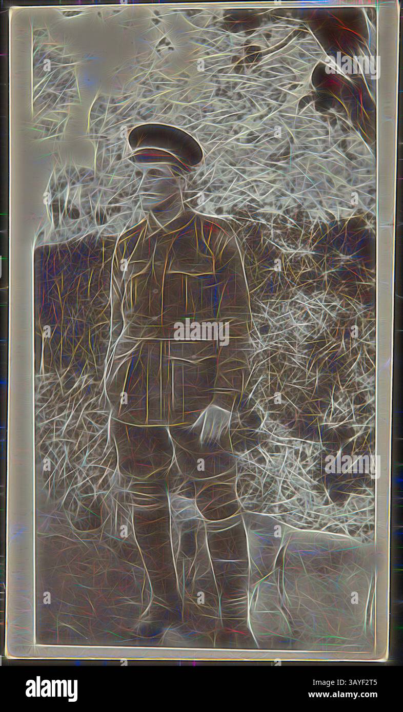 A soldier stands in a historical setting, dressed in a military uniform ...