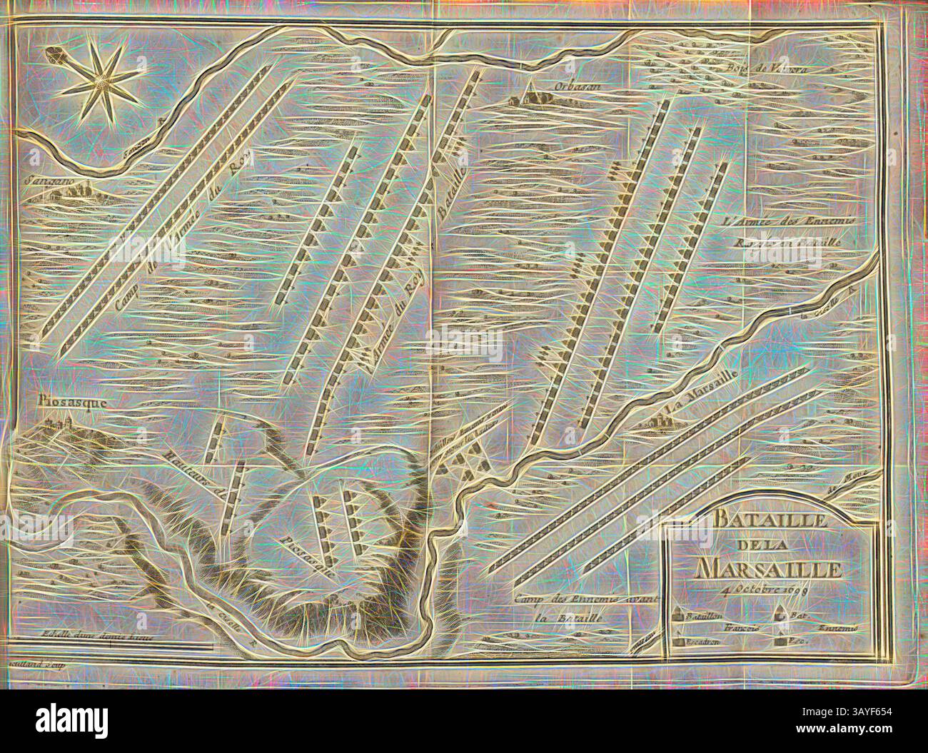 A historical naval map depicting the naval formations and movements ...