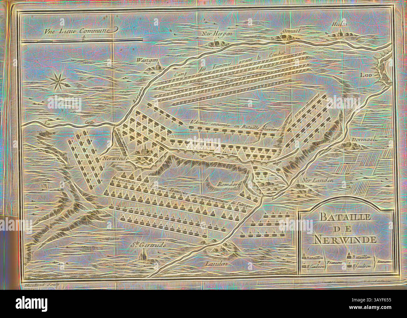 A detailed map illustrating the historical layout of the Battle of ...