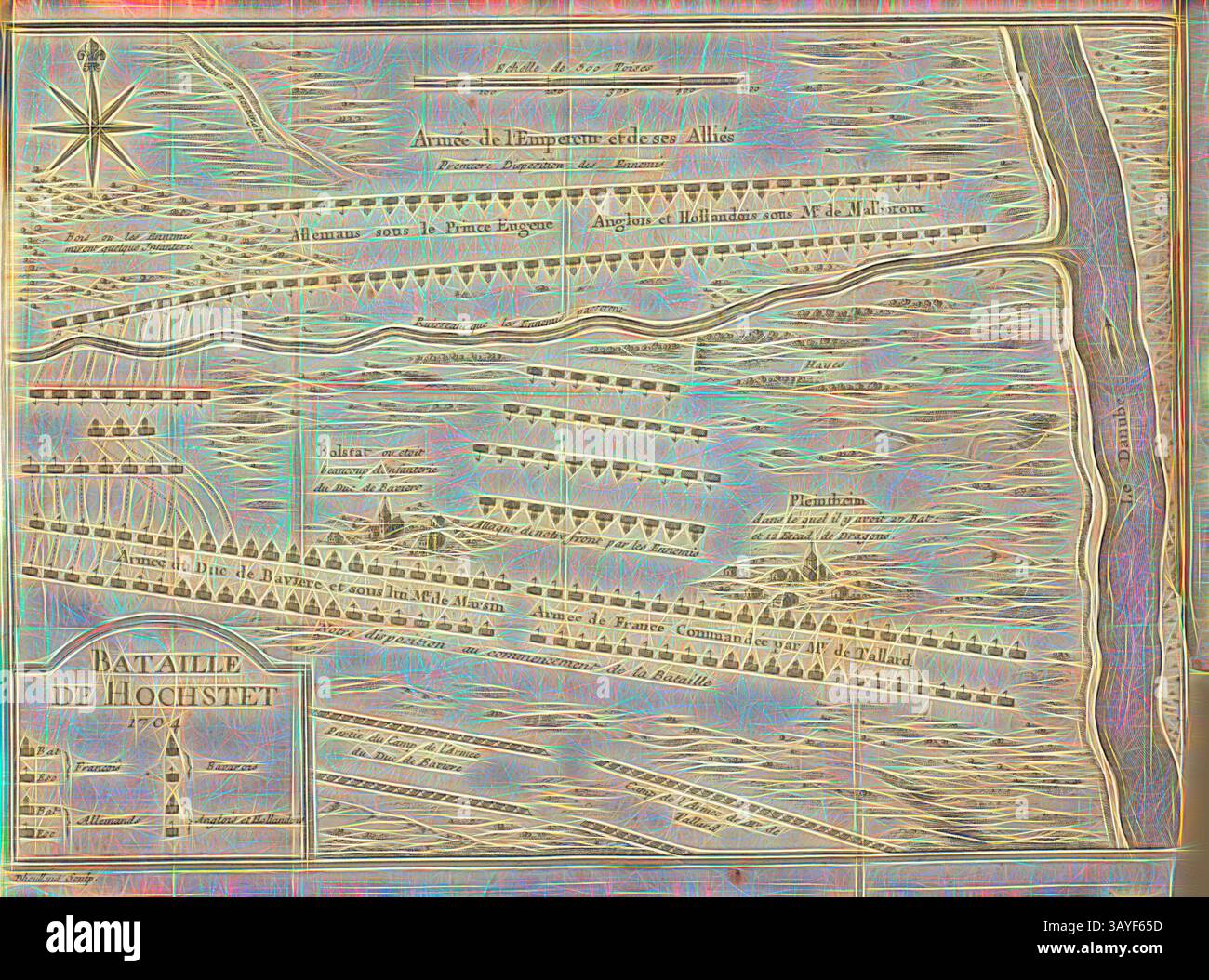 A detailed historical map depicting the layout and key locations ...