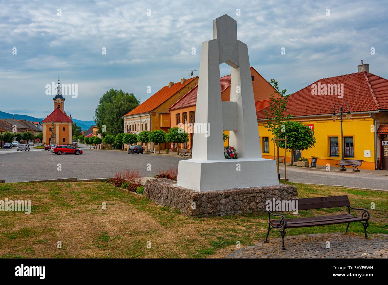 Main square in Slovakian village Stitnik.IMAGE Stock Photo - Alamy