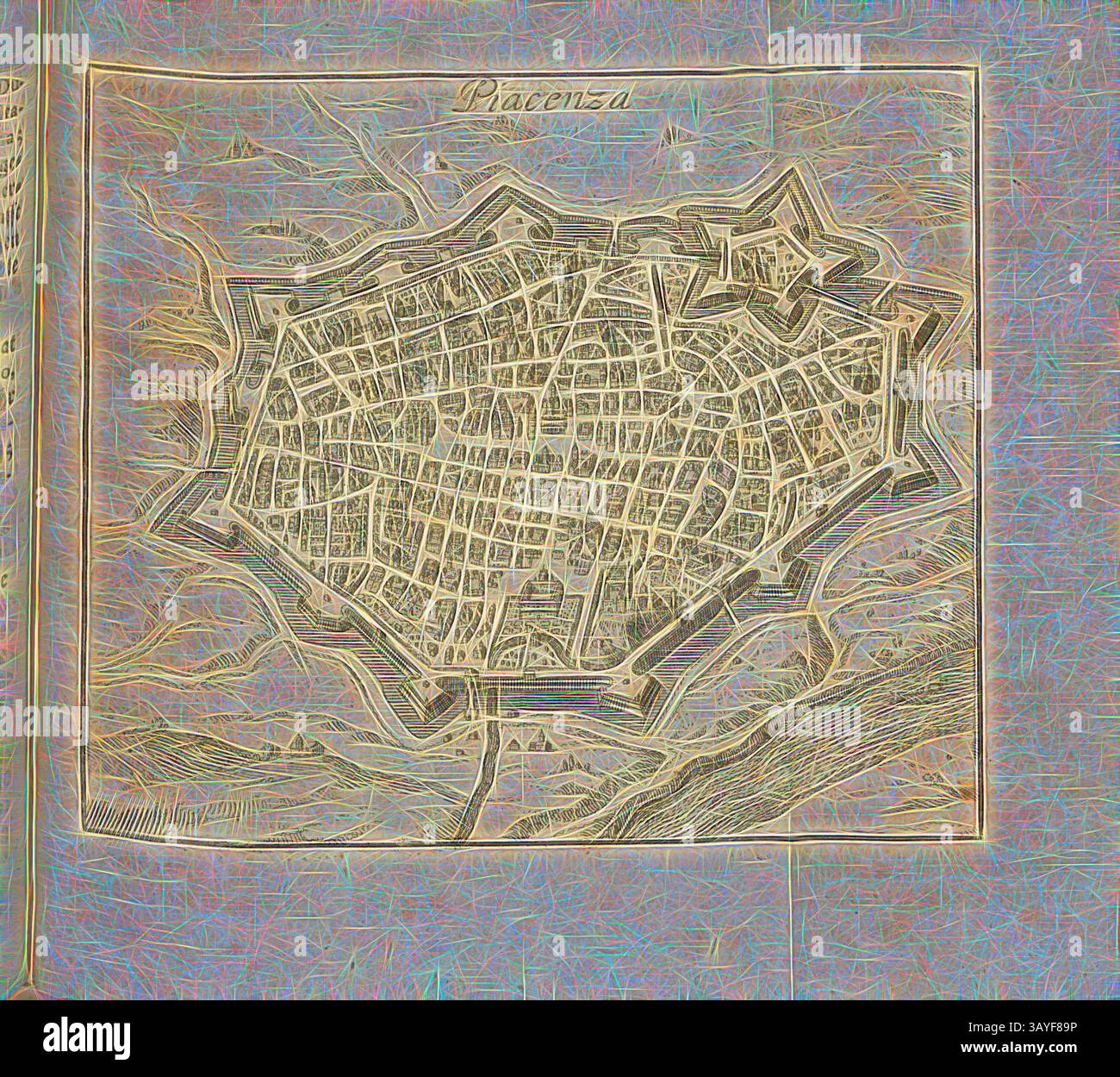 Detailed historic map of piacenza hi-res stock photography and images ...