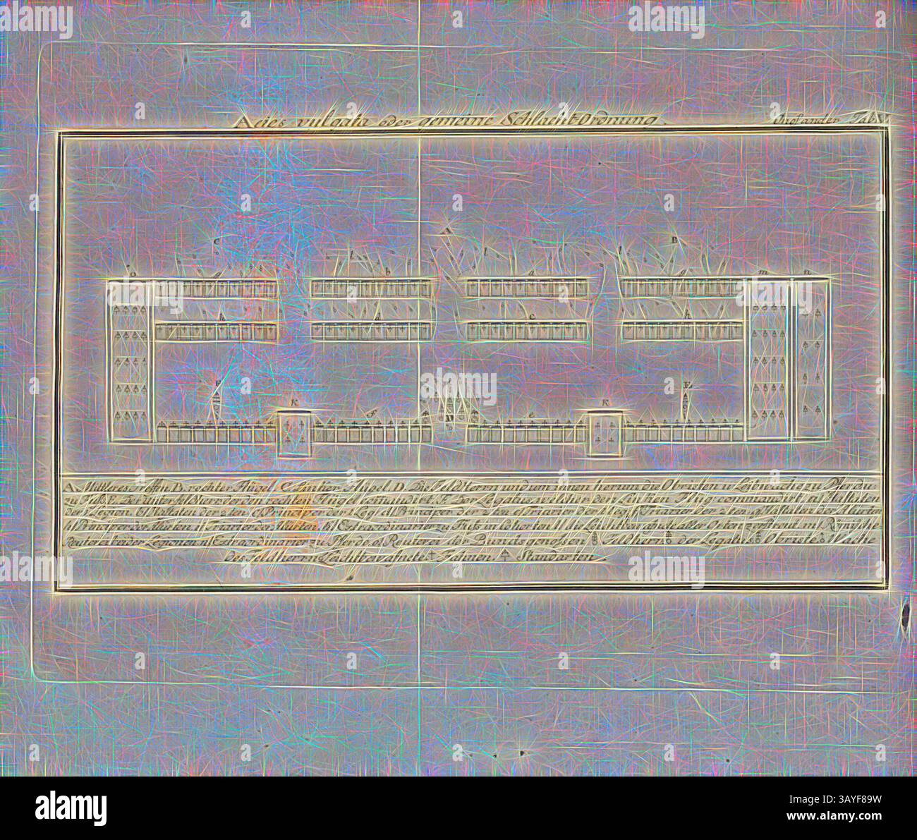 A detailed architectural plan featuring a series of structured ...