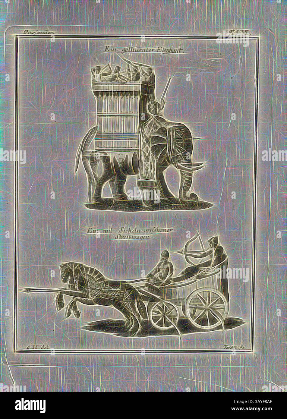 Two detailed illustrations showcase historical scenes: the top features ...