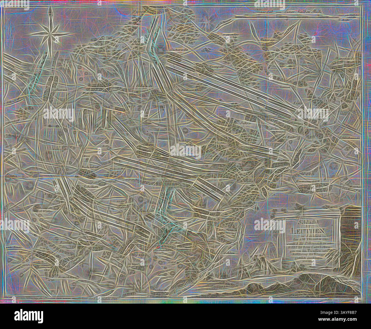 An abstract representation of a complex landscape, featuring intricate ...