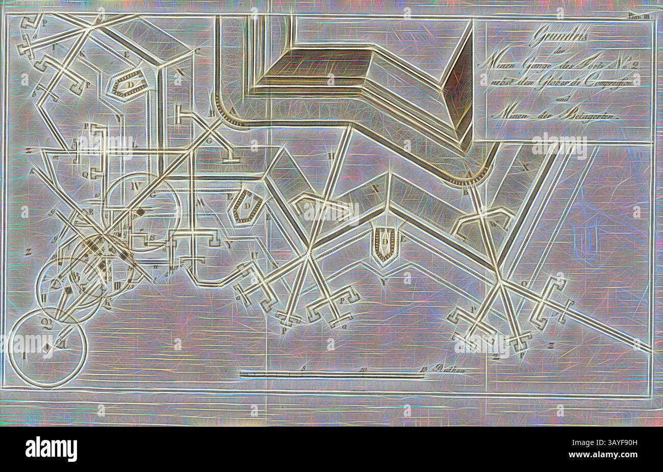 A detailed architectural plan showcasing intricate geometric designs ...