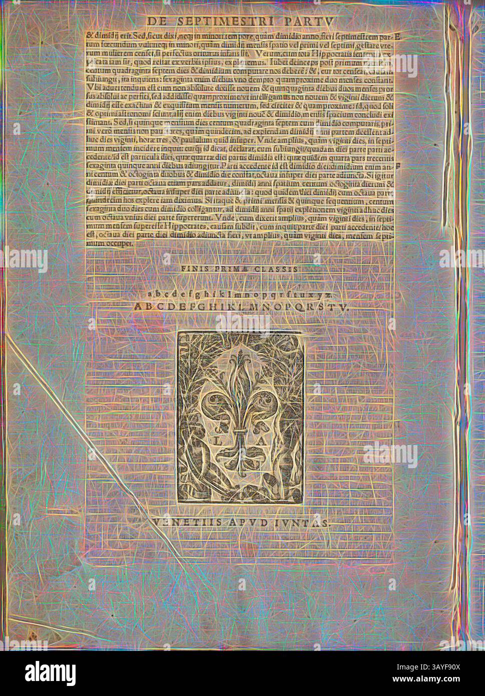 An ornate page featuring a decorative border and intricate lettering ...