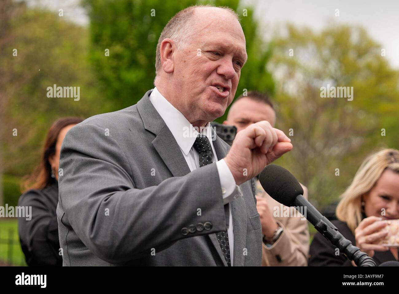White House border czar Tom Homan talks with reporters at the White ...