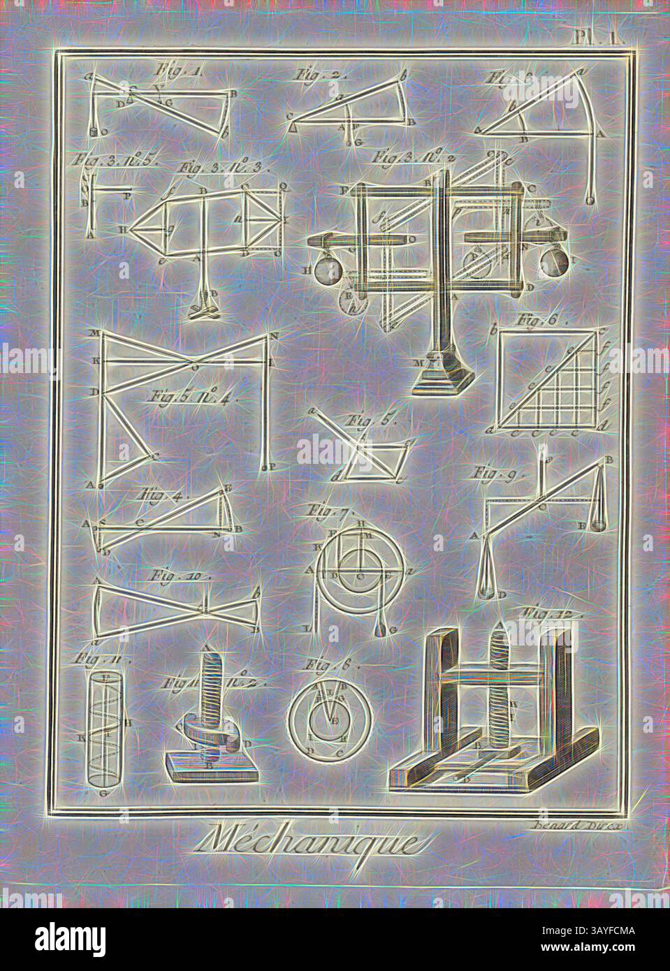 Detailed illustration of various mechanical devices hi-res stock ...