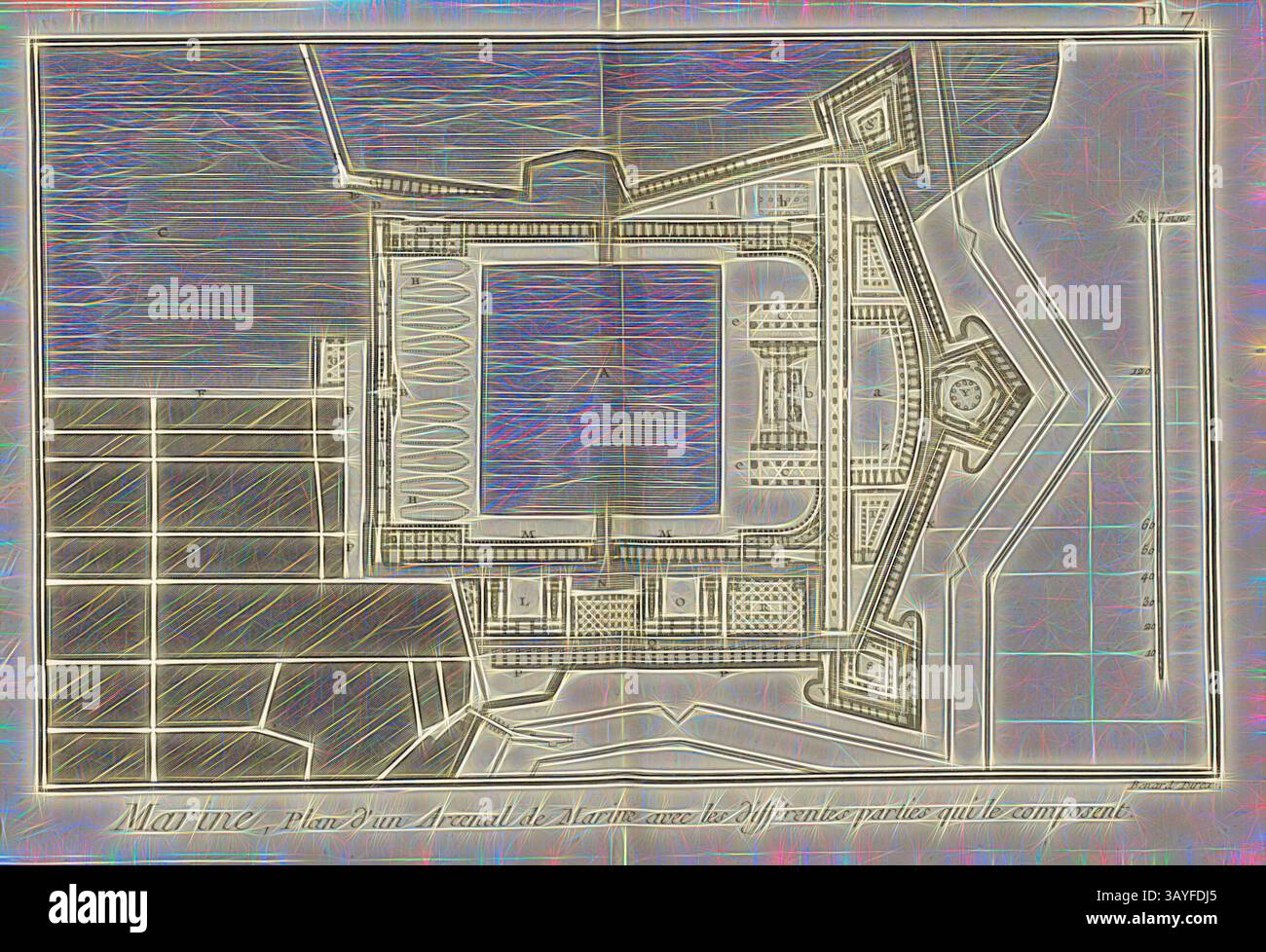 A detailed architectural plan showcasing the layout of a marine ...