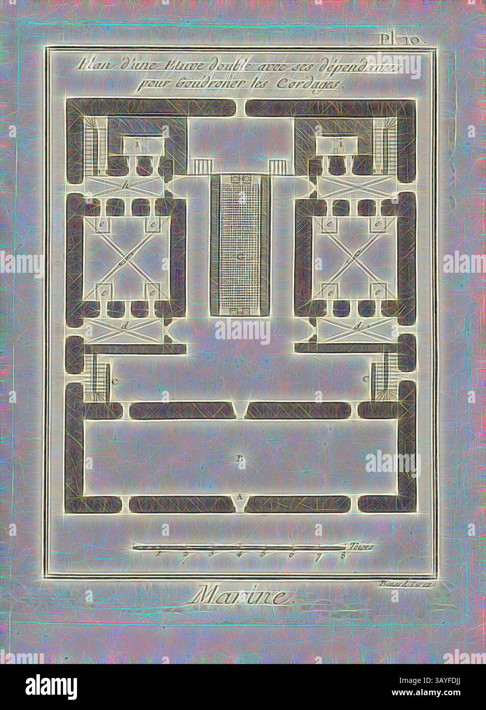 A detailed architectural plan showcasing a symmetrical layout with ...