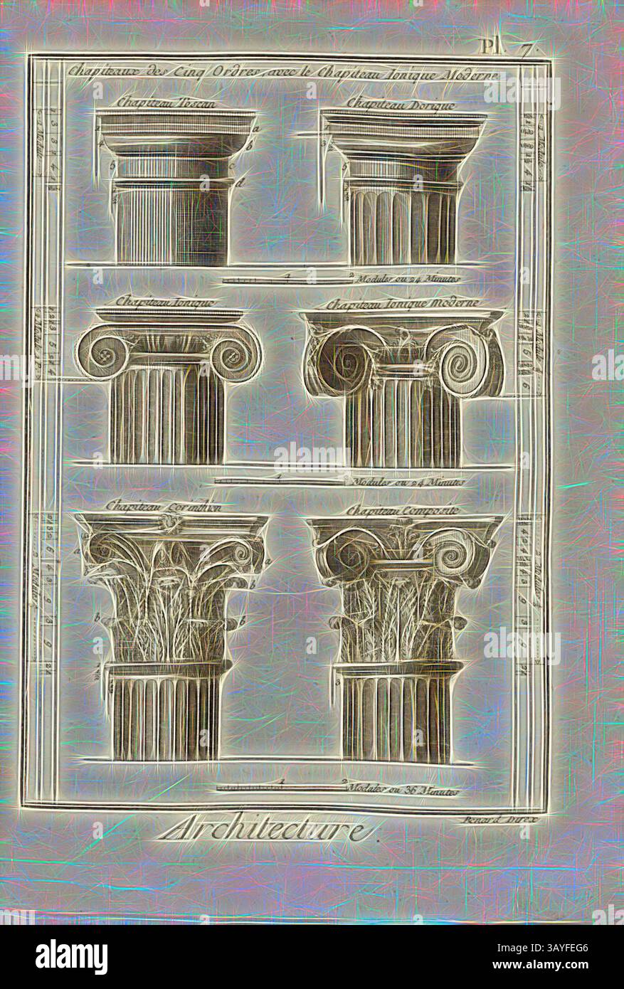 A detailed illustration showcasing various classical architectural ...