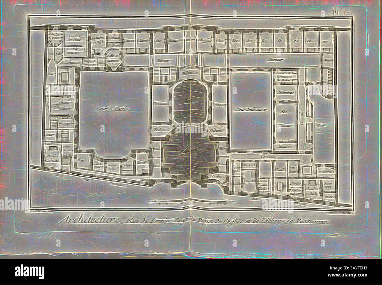 A detailed architectural plan showcasing a layout with various ...