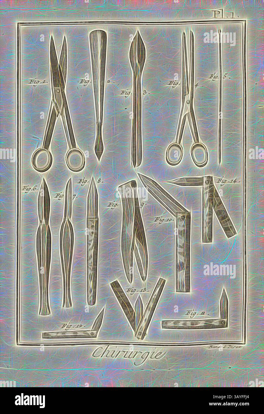 A collection of surgical instruments arranged systematically ...
