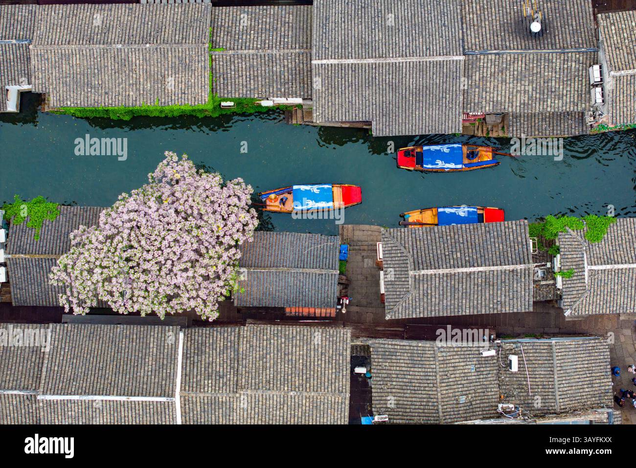 KUNSHAN, CHINA - APRIL 22, 2025 - Tourists took a boat tour of the ...