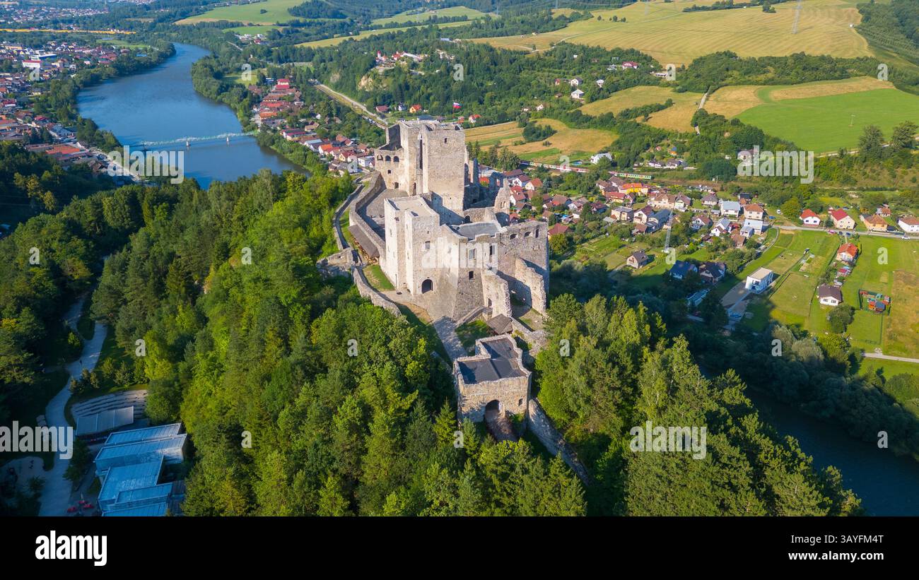 Panorama view of Strecno castle in Slovakia.IMAGE Stock Photo - Alamy