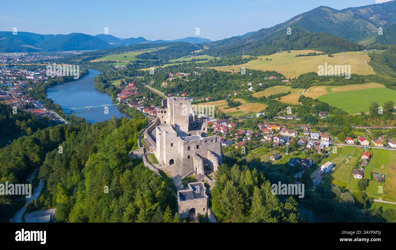 Panorama view of Strecno castle in Slovakia.IMAGE Stock Photo - Alamy