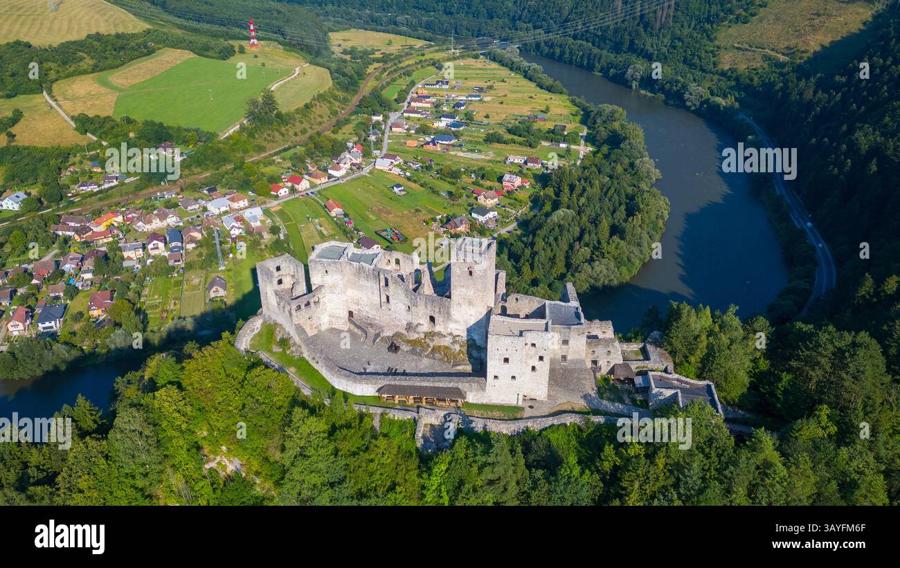 Panorama view of Strecno castle in Slovakia.IMAGE Stock Photo - Alamy