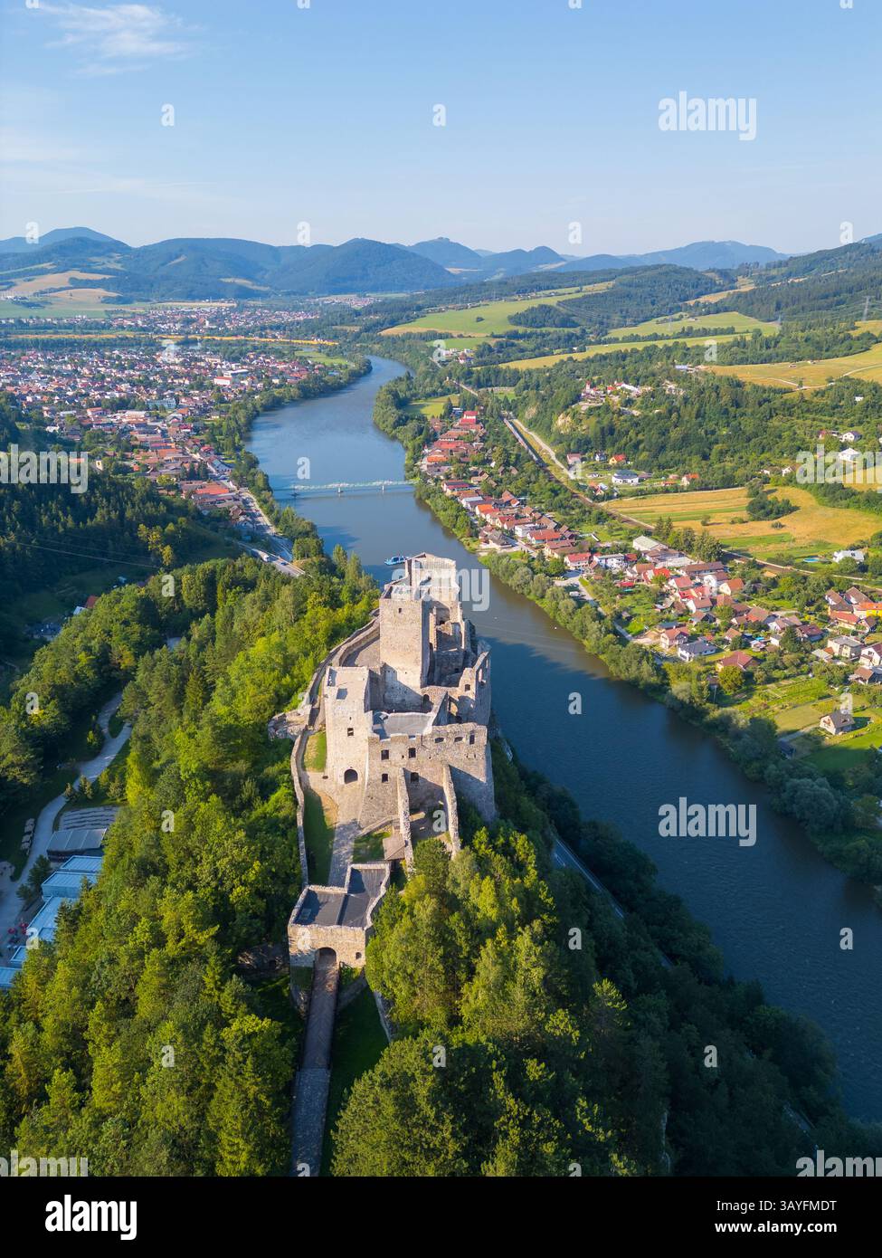 Panorama view of Strecno castle in Slovakia.IMAGE Stock Photo - Alamy