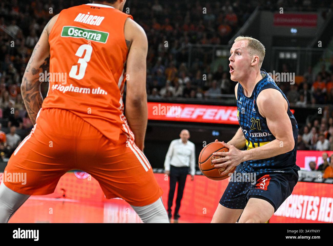 21.04.2025, ratiopharm arena, Neu-Ulm, GER, BBL, ratiopharm Ulm vs EWE ...