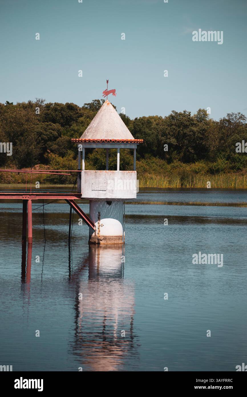 Watchtower Over Water with Rabbit Weathervane Stock Photo - Alamy